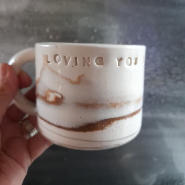Personalised Bow Mug, Write Whatever You Want! Handmade Custom Ceramic ...