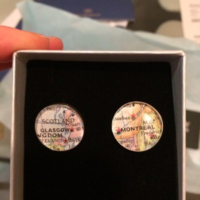 Personalized Sterling Silver Map Charm Beaded Bracelet - Etsy