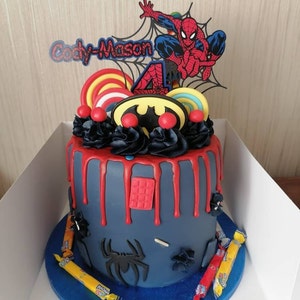 Personalised Spider-man Spidey Inspired Cake Topper number | Etsy