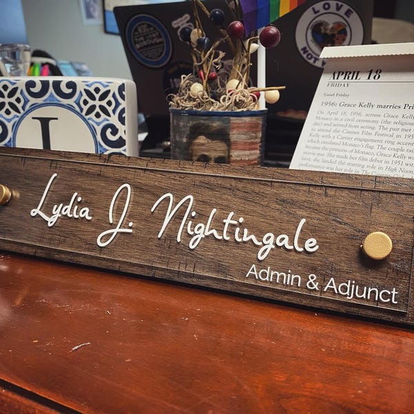 Desk Name Plate Office Supply Personalized Secretary Sign Gift Custom ...
