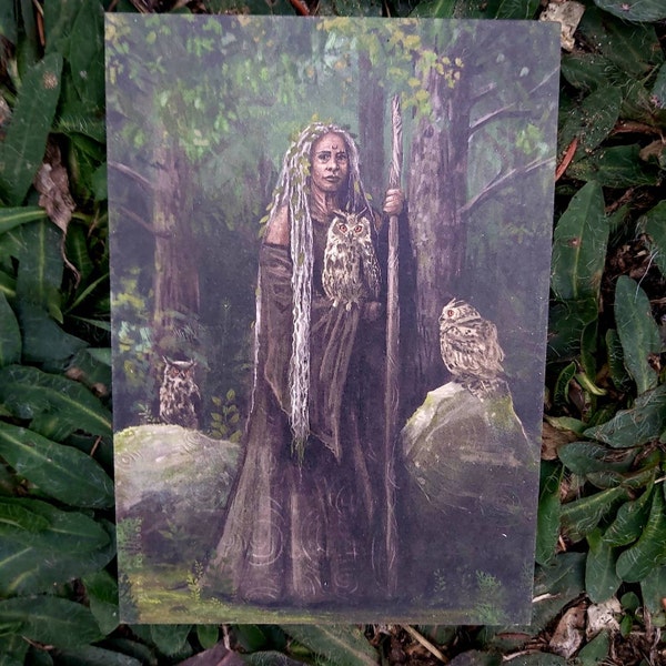 Card - Owl Crone - Witchy Art Print on Sustainable Paper - Etsy