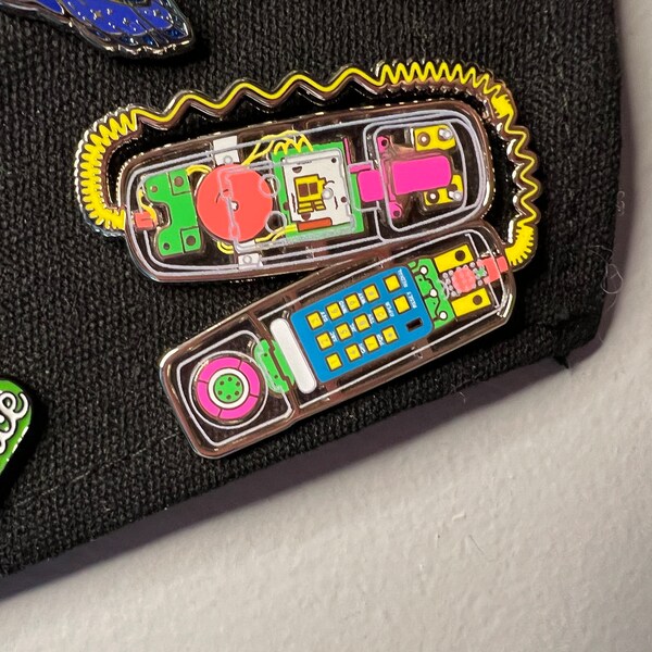 90s Clear Neon Phone Deluxe Enamel Pin V2.0 - 90s Nostalgia - Nineties ...