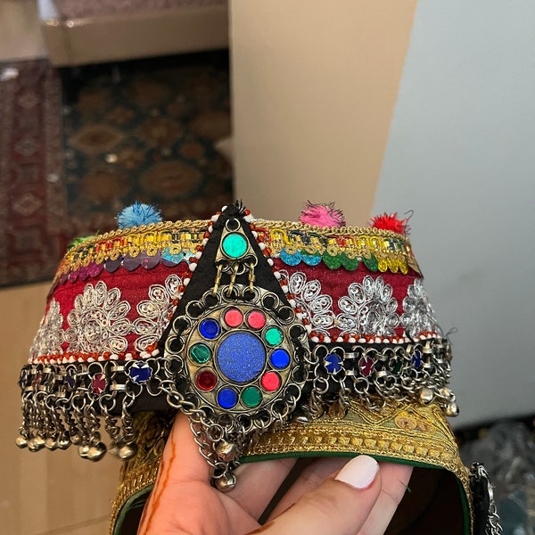 Traditional Embroided Afghan Cap With Headpiece Jewelry. Free Shipping ...