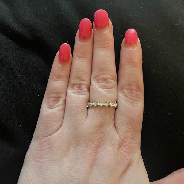 Eternity Ring Dainty Diamond Stacking Gold Minimalist Ring CZ Ring ...