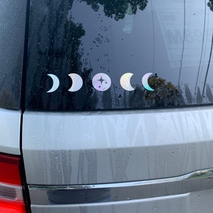 Holographic Moon Phase Decal, Moon Car Decal, Astrology Decal, Witchy ...