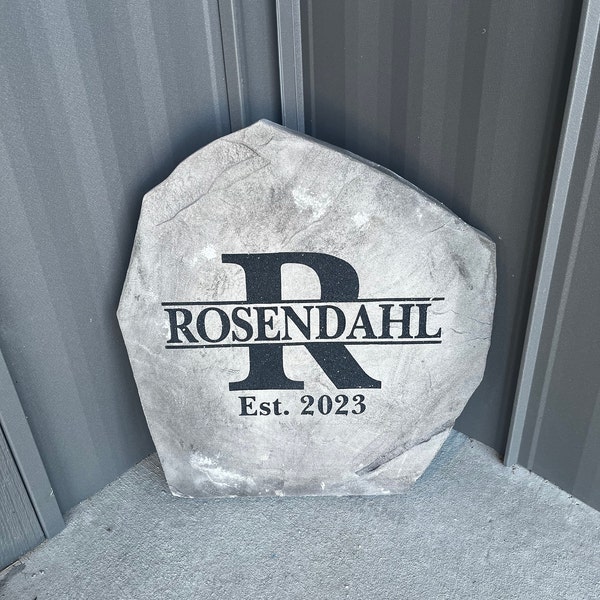 Family Name Stone - Engraved Rock - Personalized Gift - Wedding Gift ...