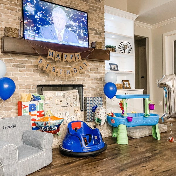 Happy Birthday Burlap Banner, Happy Birthday Bunting, Happy Birthday ...