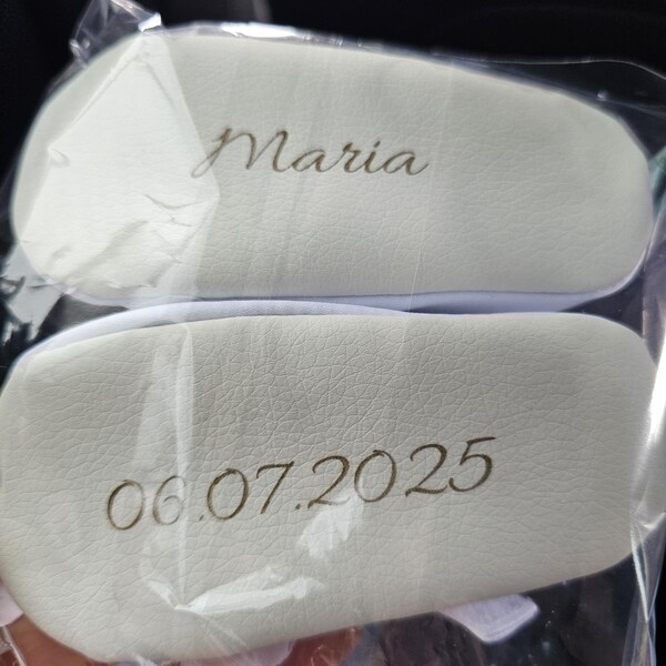 Personalised IVORY LINEN Baby Boy Christening Shoes, Baptism Shoes ...