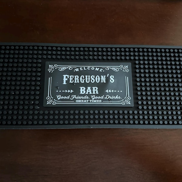 Fathers Day Gift Personalized Bar Mat Home Bar Idea Accessories ...