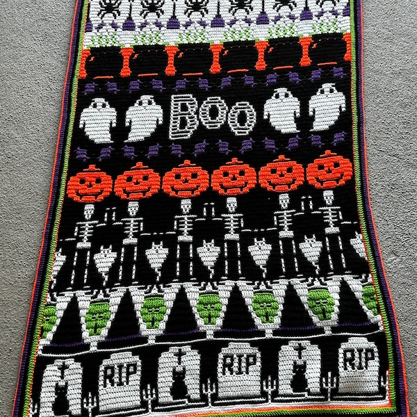 Boo! Halloween Crochet Pattern, Overlay Mosaic Crochet, PDF Digital ...