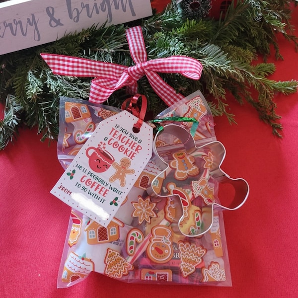 EDITABLE Christmas Teacher Gift Tags Printable for Cookies /coffee "if ...