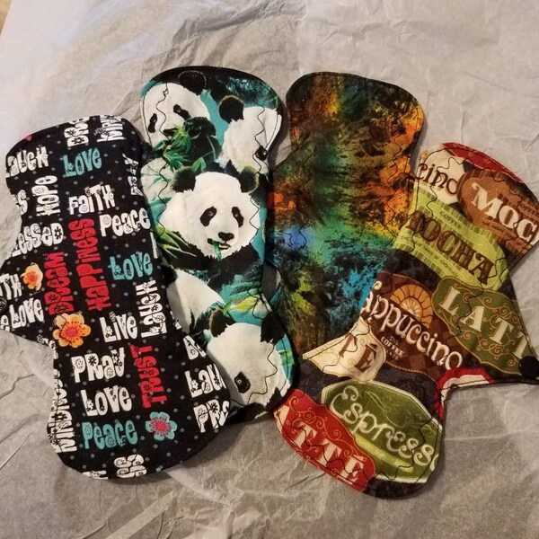 Reusable Cloth Pad- Heavy 12 Inch Gusher Style -stain Resistant Velour ...