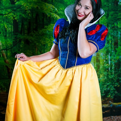 Exquisite DELUXE Adult Snow WHITE Teardrop Sleeve Gown/cape/bow Costume ...