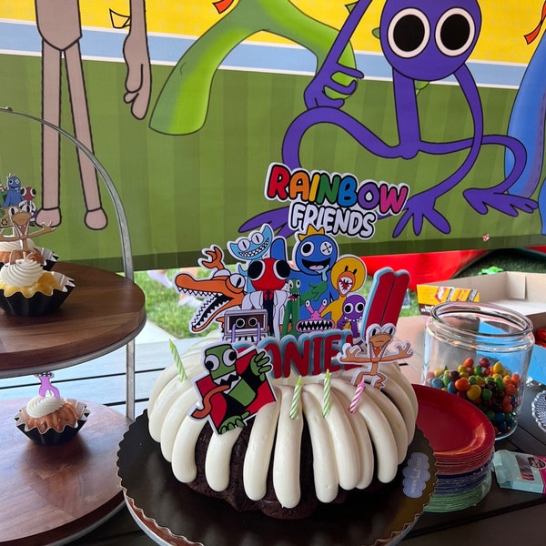 Rainbow Friends Cake Topper - Etsy