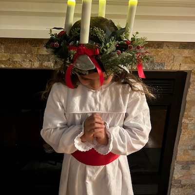 St. Lucy/lucia Christmas Crown, Wreath, Headpiece With Candles, St ...