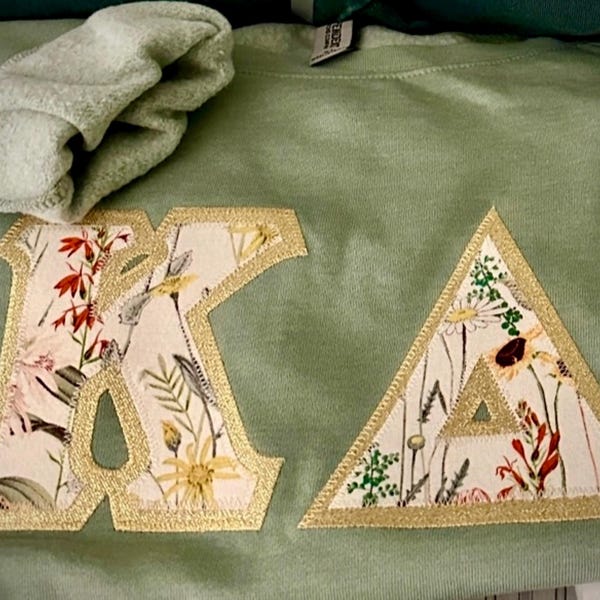 Greek Sorority Sewn Letters Customizable Fabric | Sweatshirt | Sorority ...