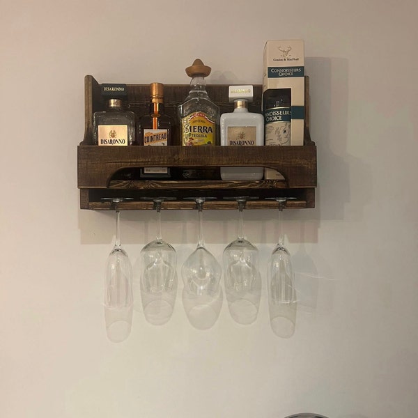 75cm Wine or Spirit Shelf Curved Front Dark Oak - Etsy