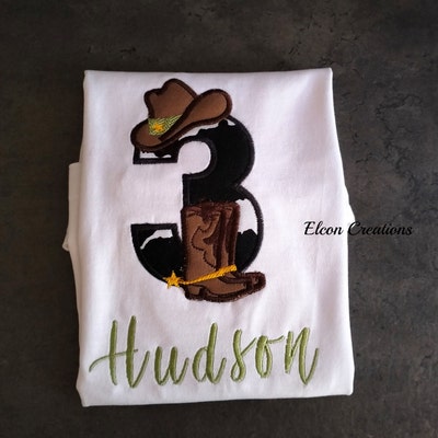 Simply Cowboy Birthday Numbers Whole Set Machine Embroidery Applique ...