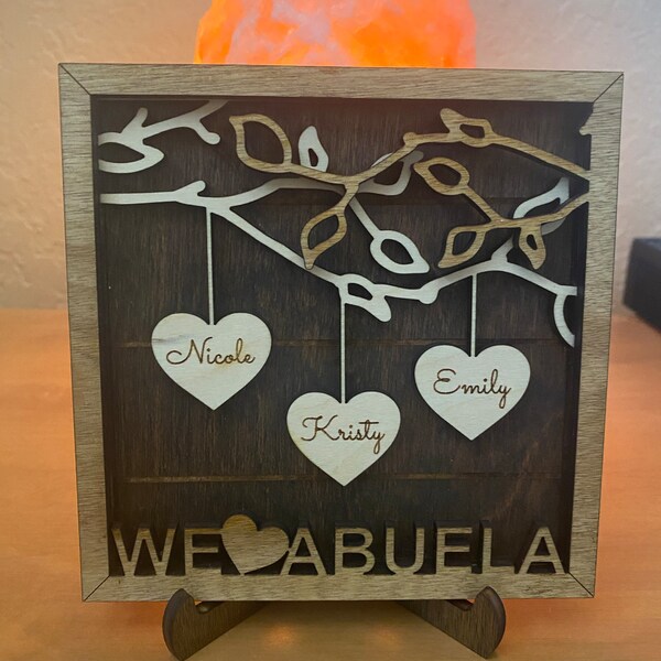 Hanging Hearts Family Frame, Personalized Family Tree, Custom Family ...