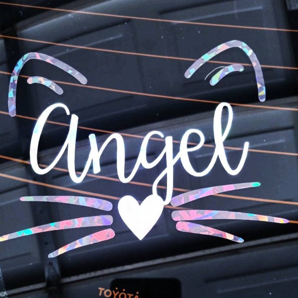 Personalized Cat Name Vinyl Decal Sticker | Tumbler Cups | Laptop ...