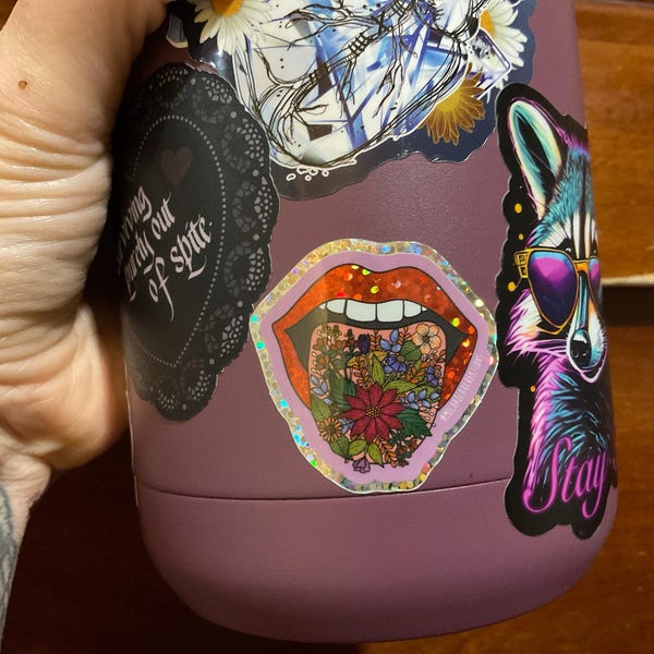 Mouth Sticker | Flower Mouth Sticker | Stickers for Hydroflask |flower ...