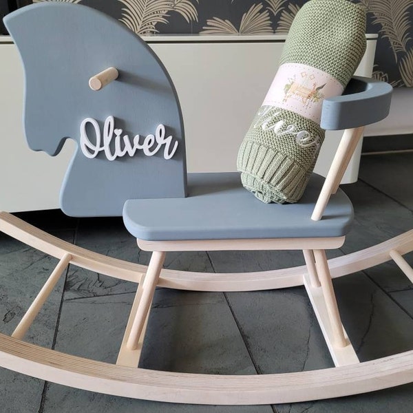 Personalised Wooden Rocking Horse Toy - Toddler Rocking Horse With a ...