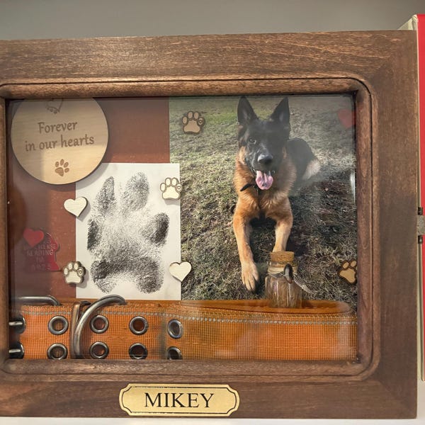 Pet Hair Small Keepsake for Lost Pet, Pet Paw Print Wooden Keepsake Box ...