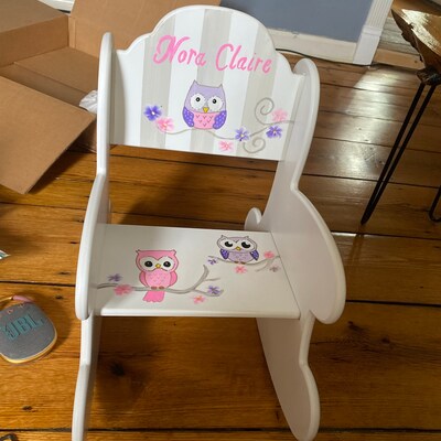 Hand Painted & Personalized Wood Rocking Chair Arch Back the bianca ...
