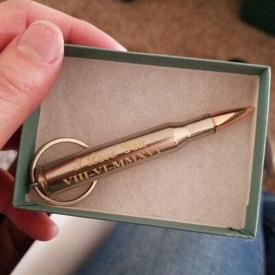 Custom Engraved Bullet Keychain, GOLD & SILVER ENGRAVING, 308, 30-06 ...