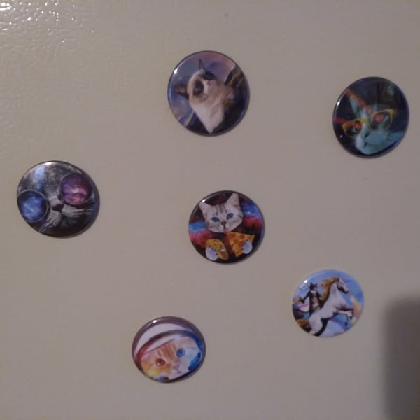 Pink and Black CAT MAGNETS | Cute Locker Magnets for Girls ...