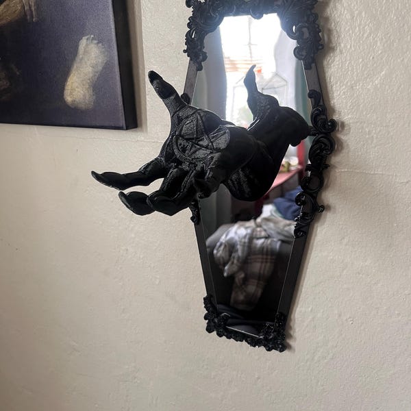 Unique Gothic Arch Window Mirror Vampire Bat Wall Décor Halloween Home ...