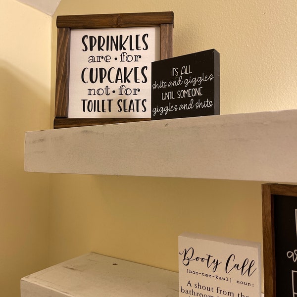 Funny Bathroom Signs, Wood Bathroom Sign, Bathroom Decor, Bathroom ...