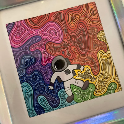 In the Middle Painting Polka Dot Mini Art Psychedelic Trippy Rainbow ...