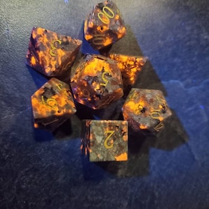 Custom Stone Dnd Dice Set Tiger Eye Dnd Dice Set Sorcerer Dungeons and ...