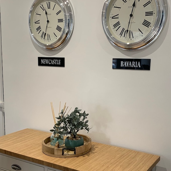 Personalised World Time Zone Signs - Etsy