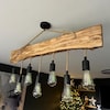 Olive Wood Rustic Light Fixture, Farmhouse Wooden Live Edge Chandelier ...