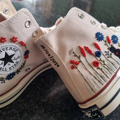 Custom Converse Chuck Taylor 1970s/embroidered Fire - Etsy