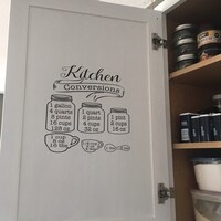 Kitchen Conversion Chart Decal for Your Kitchen for Measurements With ...