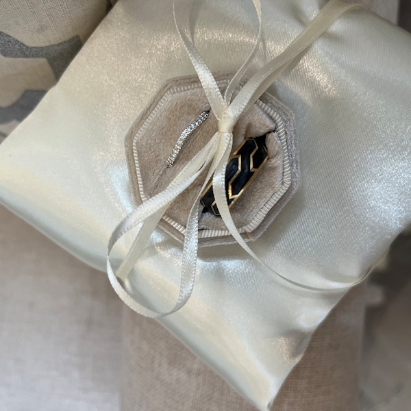 Small Ring Pillow, Ivory Satin Engagement Ring Pillow, Mini Ring Bearer ...