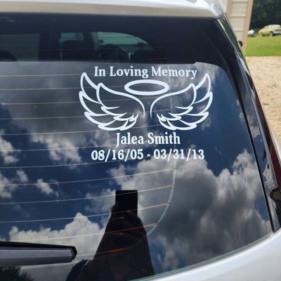 Angel Wings Memorial Car Decal in Loving Memory Car Decals - Etsy