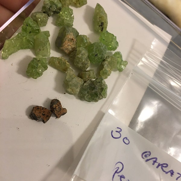 Arizona Peridot Crystal Rough Gem Mix Parcel Lot Over 25 Carats for ...