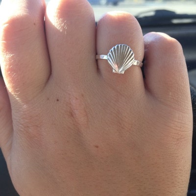Sterling Silver Seashell Ring - Etsy