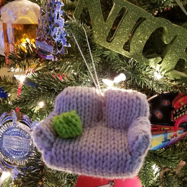 Mini Sofa Knitted Soft Ornament - Unique Soft Ornament - Silly Gift ...