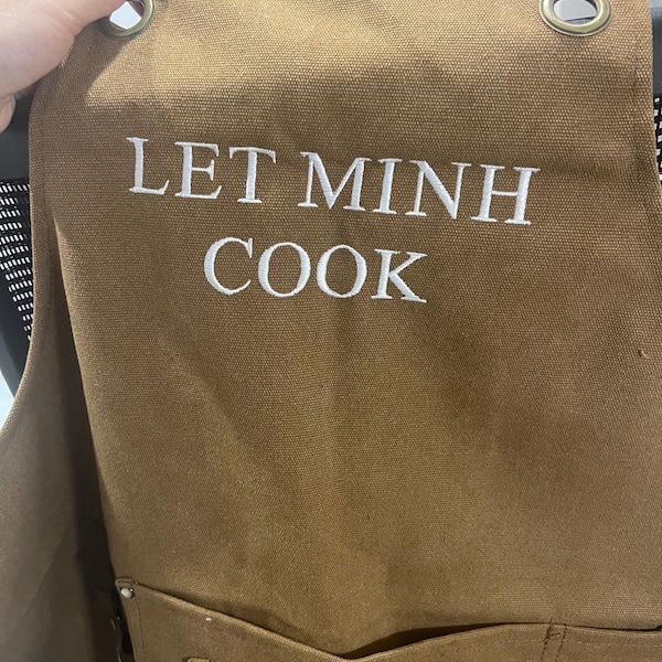 Personalized Bar Apron, Canvas Workshop Apron With Pockets, Custom Gift ...