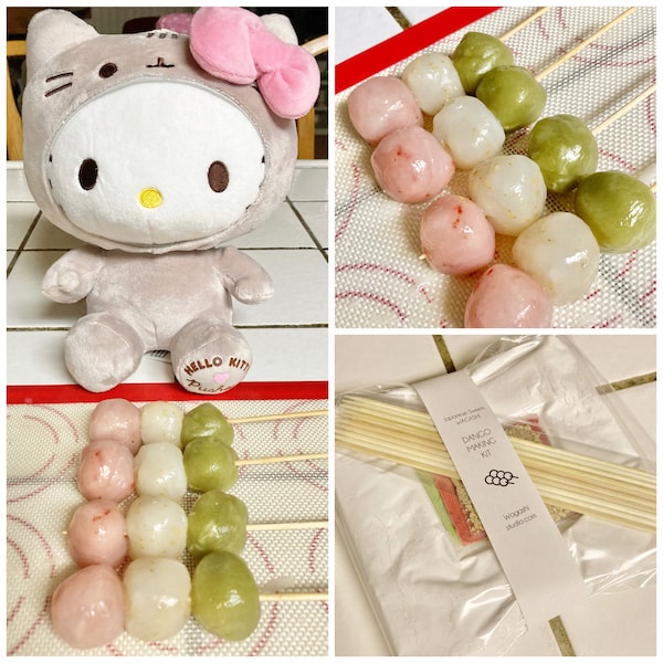 DIY Kit Hanami Dango Mochi Rice Cake Free Shipping 10 Skewers 30 ...