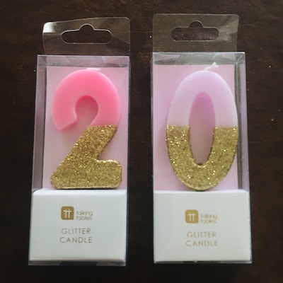 Pink 2nd Birthday Candle Two Birthday Candle, Glitter Candles, Sparkly ...