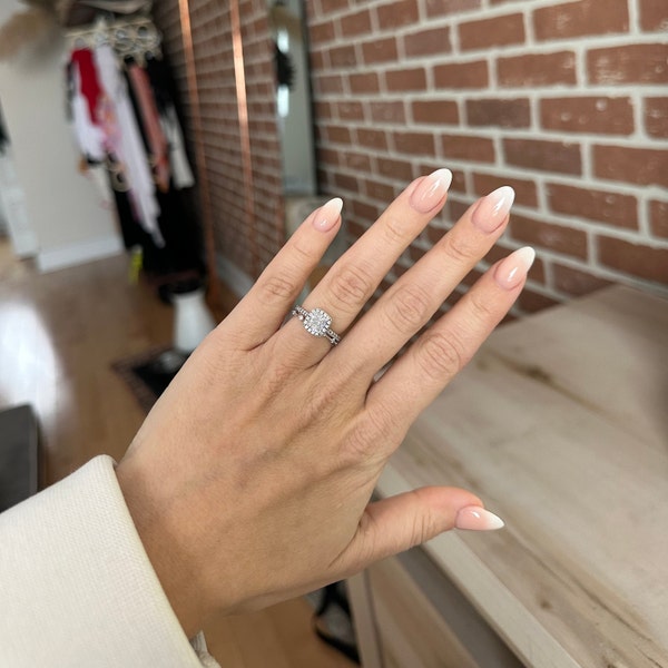 Floating Bubble Diamond Wedding Band, 1.60 MM Round Lab Grown Diamond ...