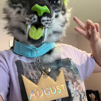 Vegan Leather Fursuit Collar Name Tag Furry Name Tag Con - Etsy