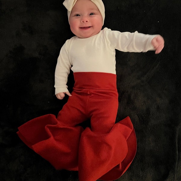 Cow Print Bell Bottoms/ Baby Bell Bottoms & Bow Set/ Toddler Flare ...
