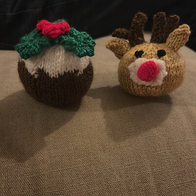 PDF Knitting Pattern Christmas Tree Decorations Ornaments Baubles Santa ...